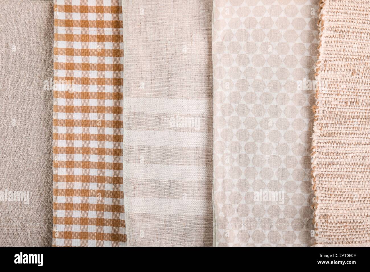 Different clean fabric, top view Stock Photo - Alamy