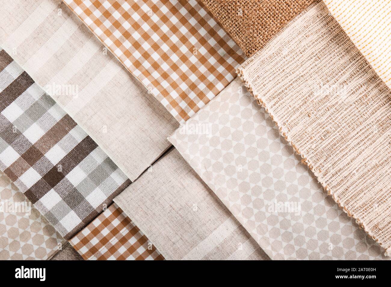 Different clean fabric, top view Stock Photo - Alamy