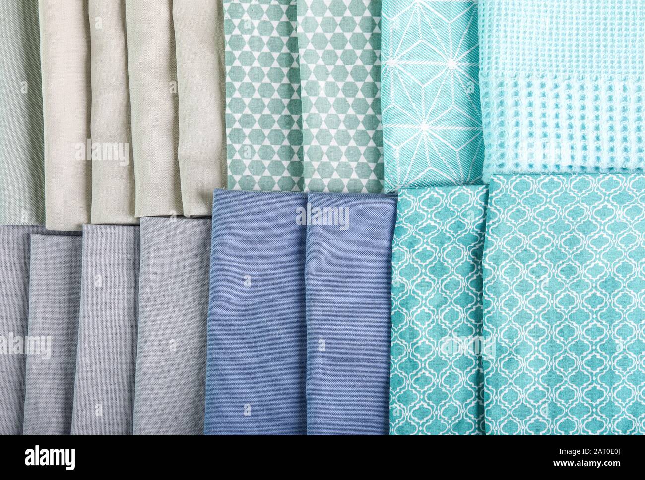 Different clean fabric, top view Stock Photo - Alamy