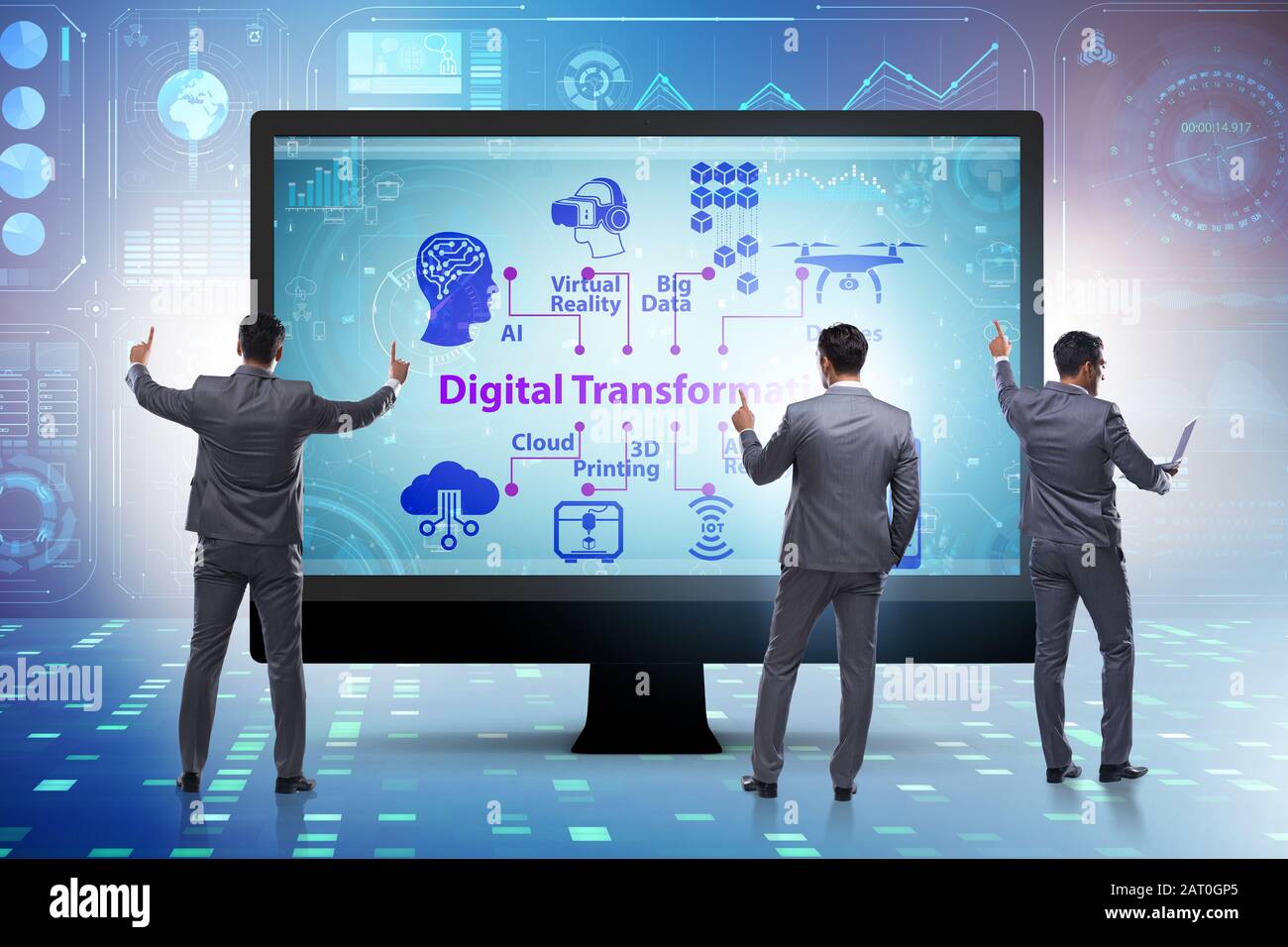 The digital transformation and digitalization technology concept Stock ...