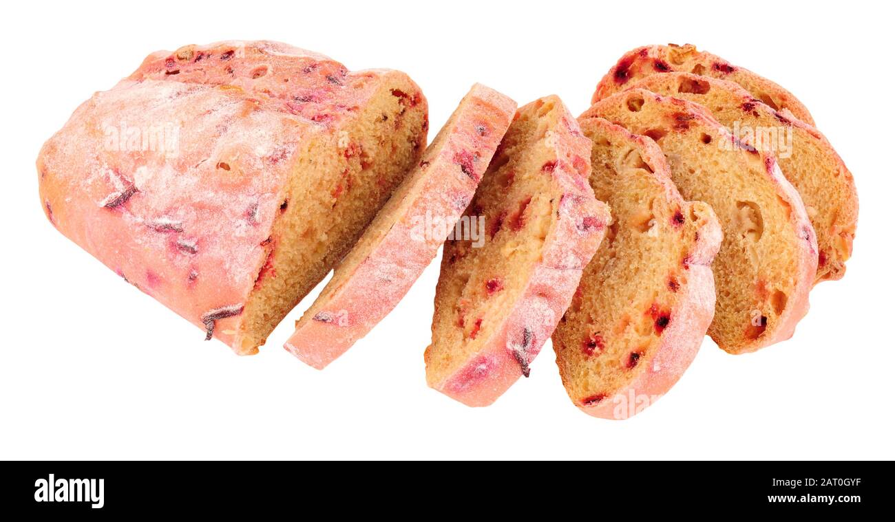 Fresh beetroot bloomer bread loaf isolated on a white background Stock ...
