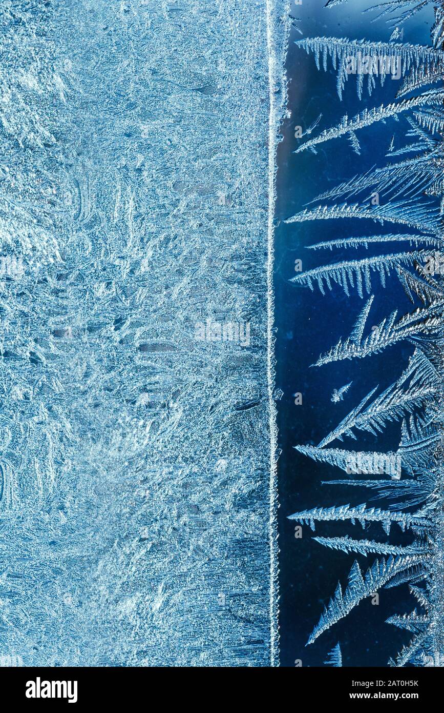 Frosty pattern on transparent background. Background classic blue ...