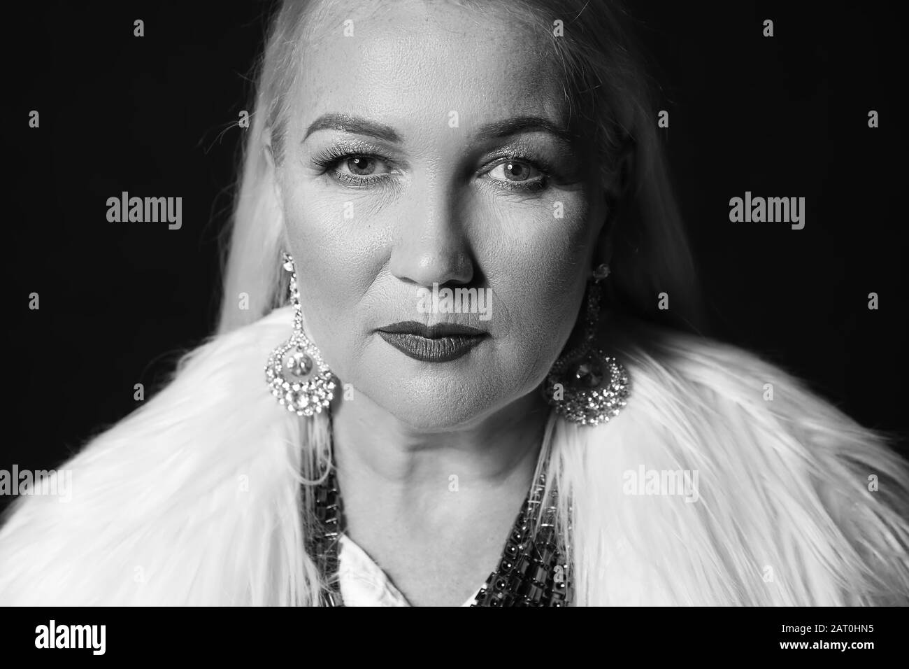 Female middle age model Black and White Stock Photos & Images - Alamy