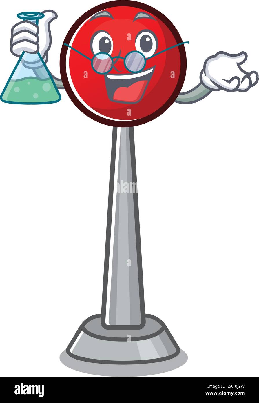 Smart Professor antenna cartoon character with glass tube Stock Vector ...