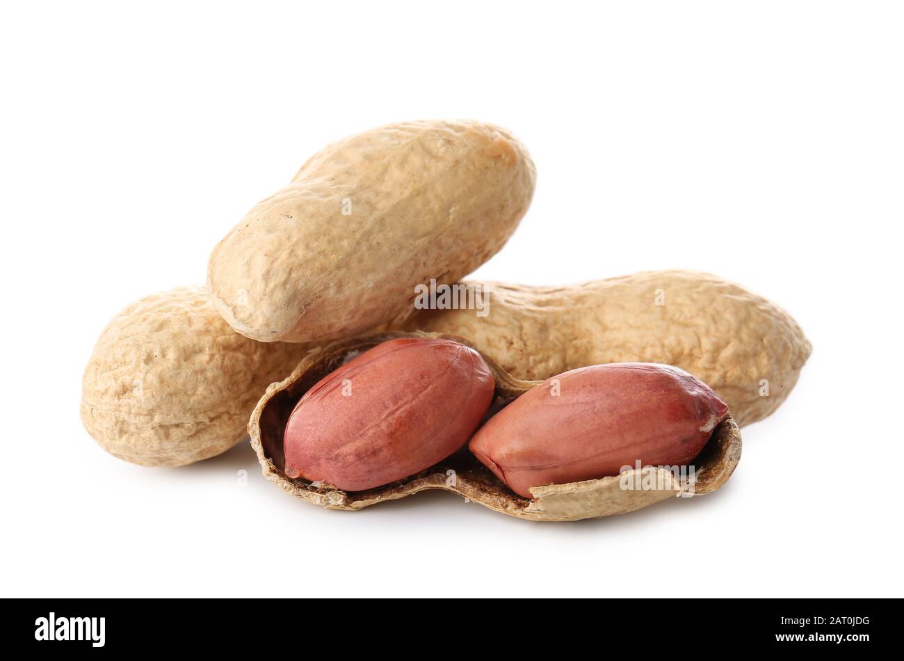 Tasty peanuts on white background Stock Photo - Alamy