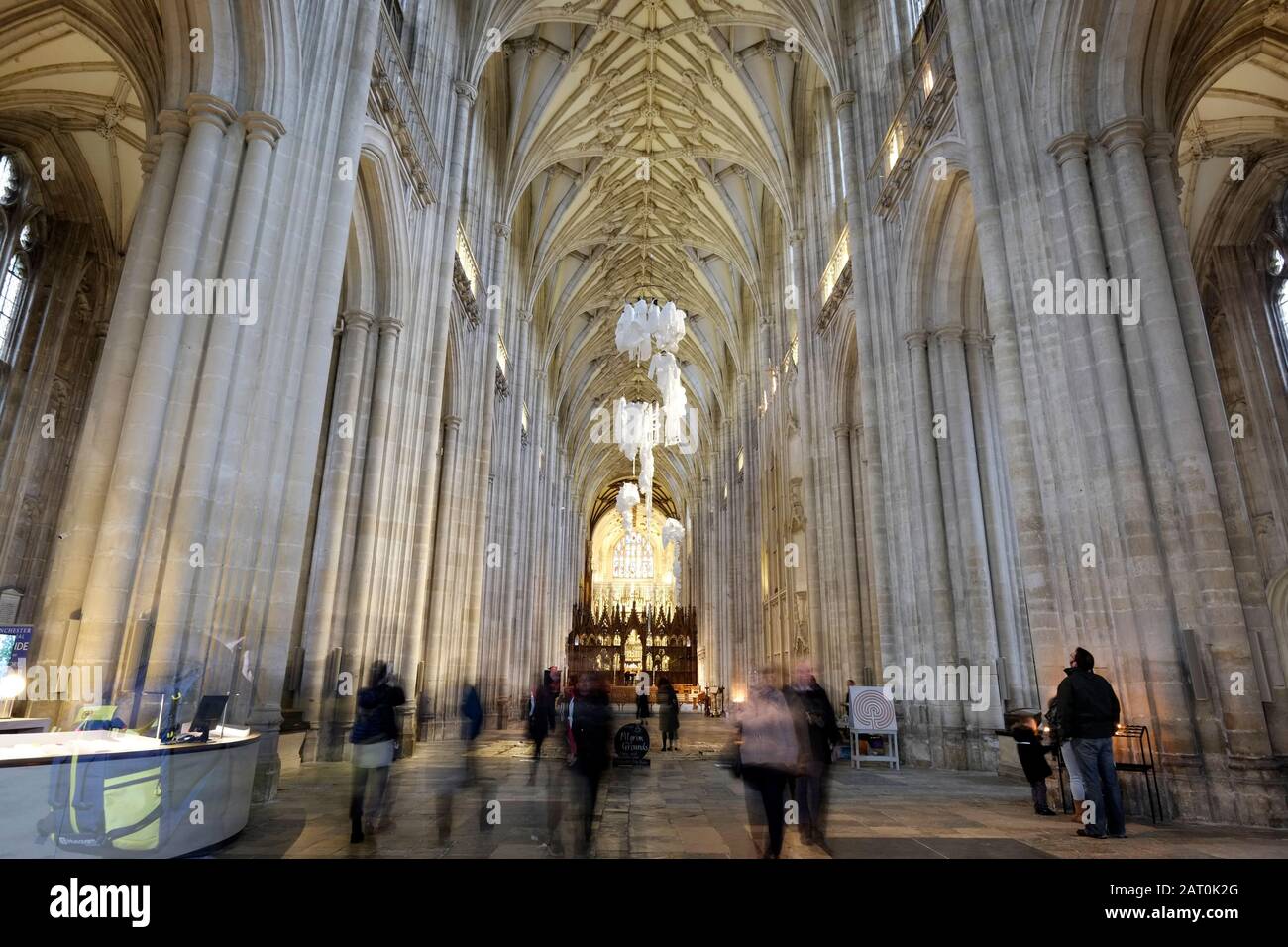 The interior of Winchester Cathedral Stock Photo - Alamy