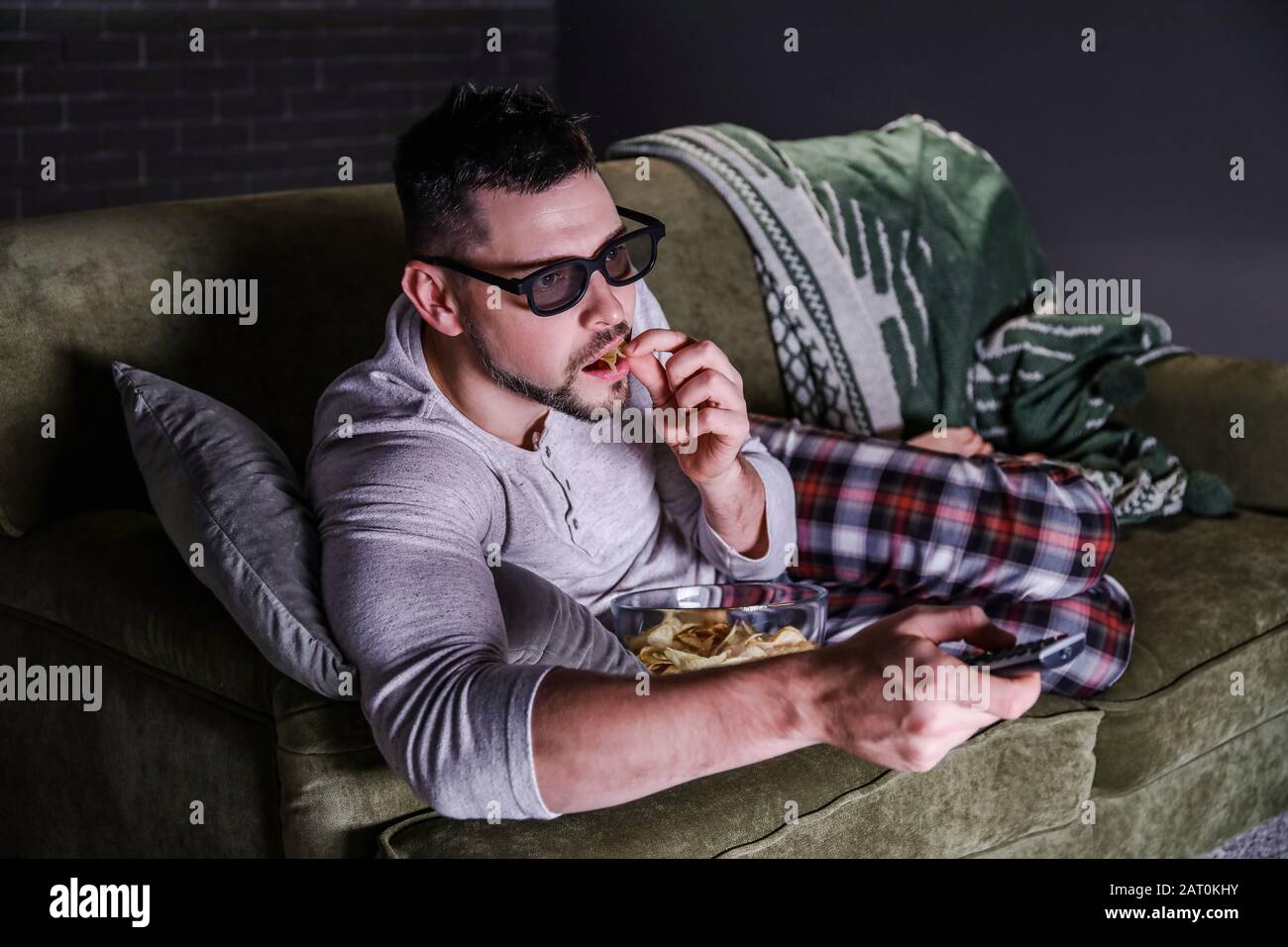 Movie night late home leisure hi-res stock photography and images - Alamy
