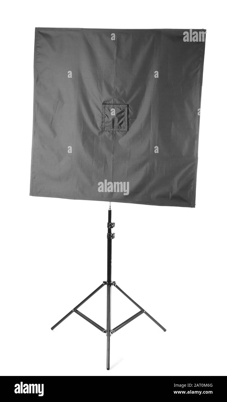 Modern photo reflector on white background Stock Photo - Alamy