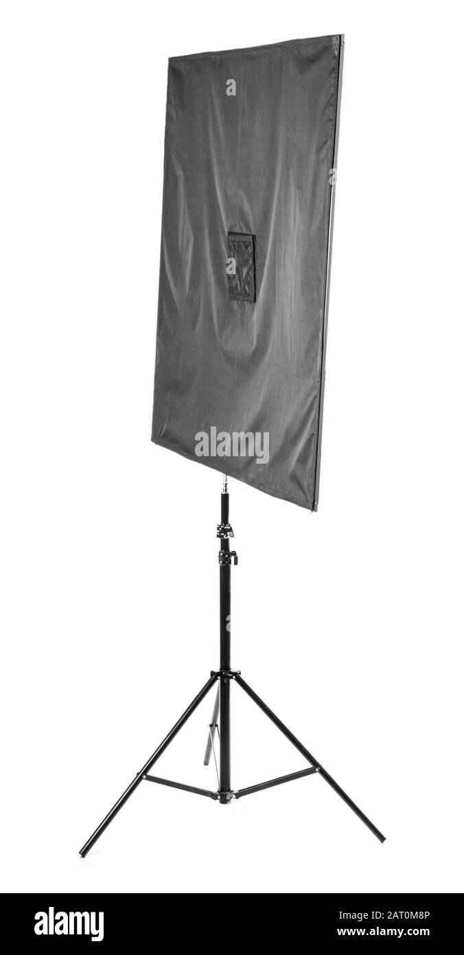 Modern photo reflector on white background Stock Photo - Alamy