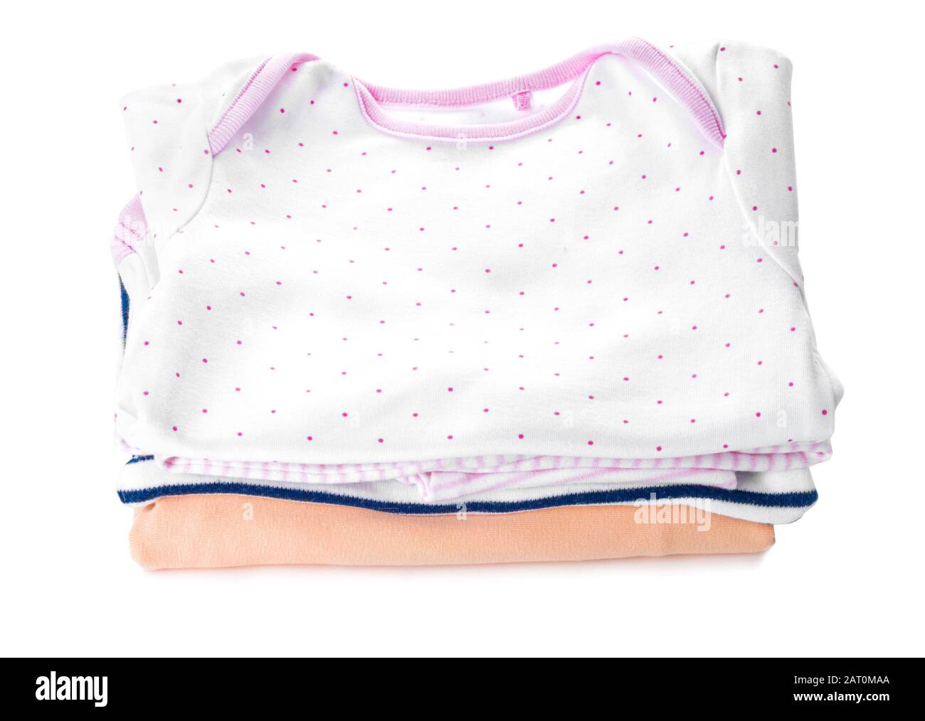 Stack of clean kid clothes on white background Stock Photo - Alamy