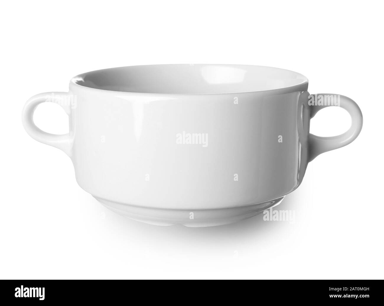 Empty ceramic pot on white background Stock Photo - Alamy
