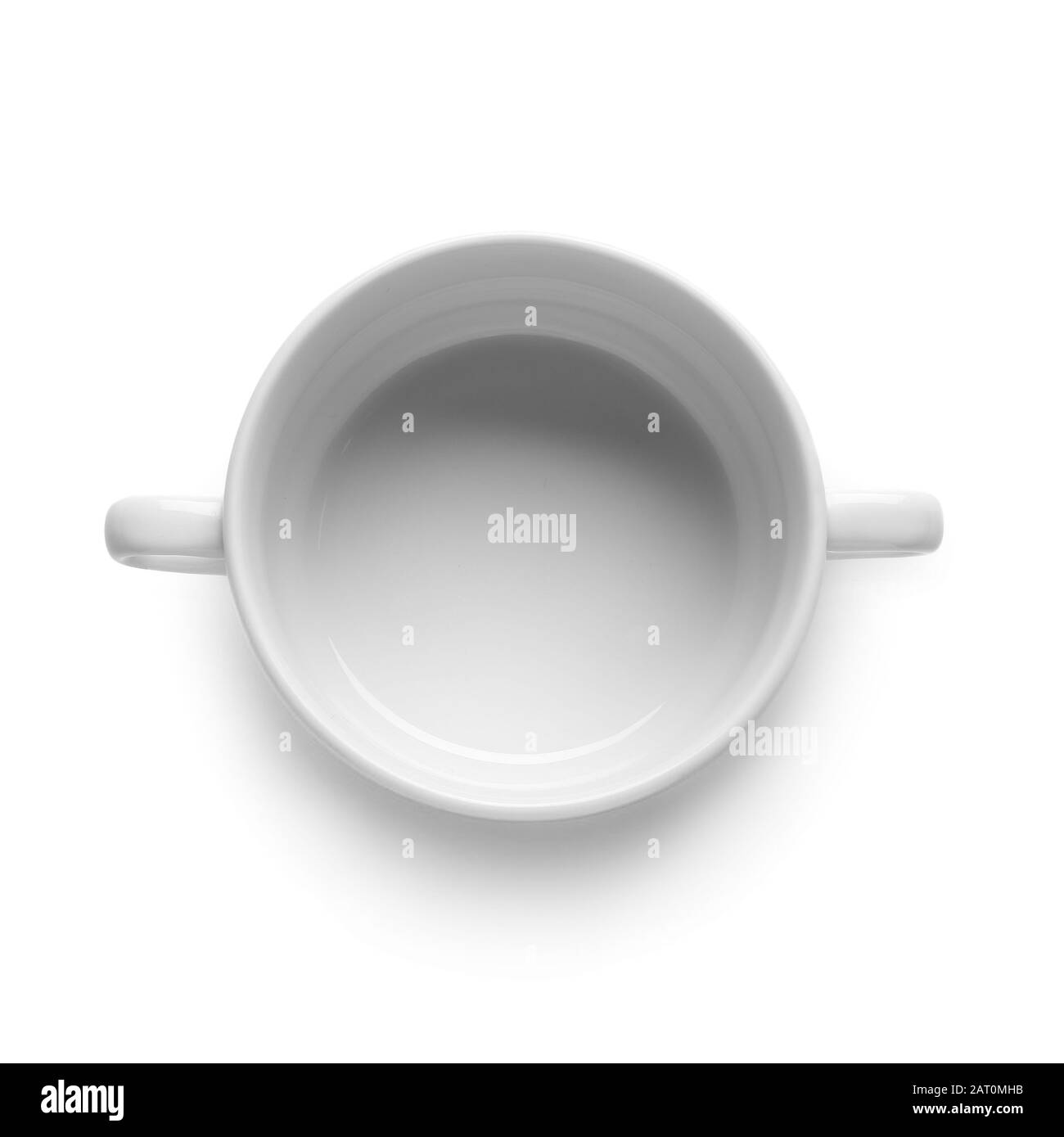 Empty ceramic pot on white background Stock Photo - Alamy