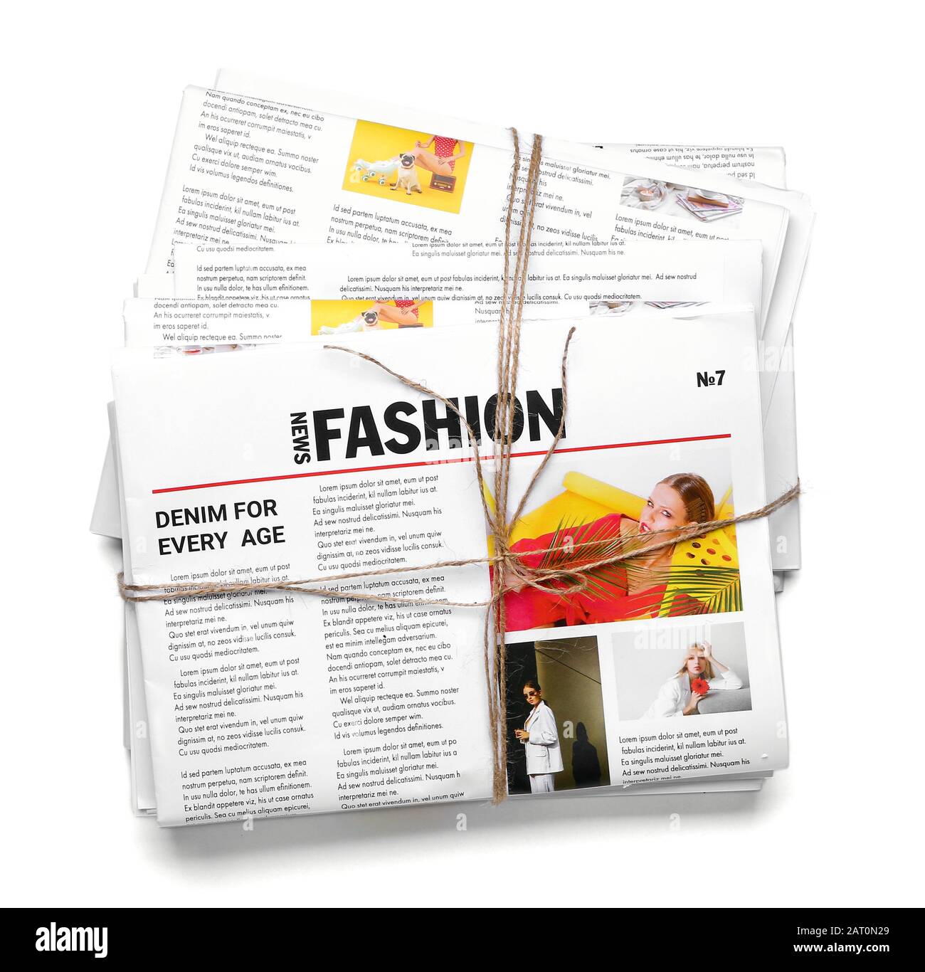 Morning newspapers on white background Stock Photo - Alamy