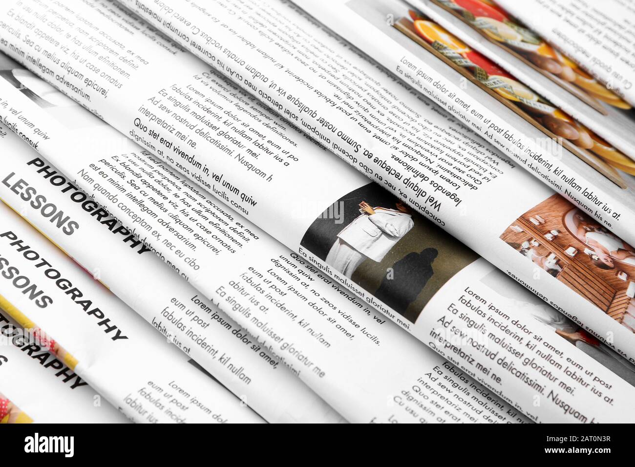 Many different newspapers, closeup view Stock Photo - Alamy