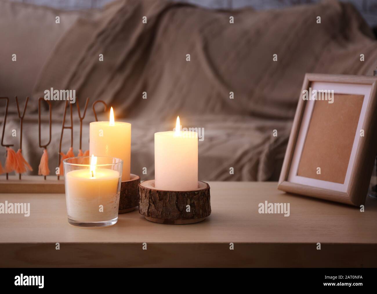 Candles photo frame hi-res stock photography and images - Alamy
