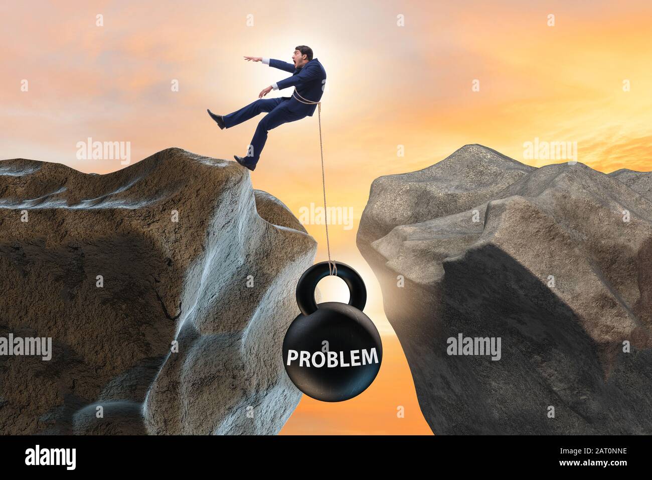 The concept of problem with businessman Stock Photo - Alamy