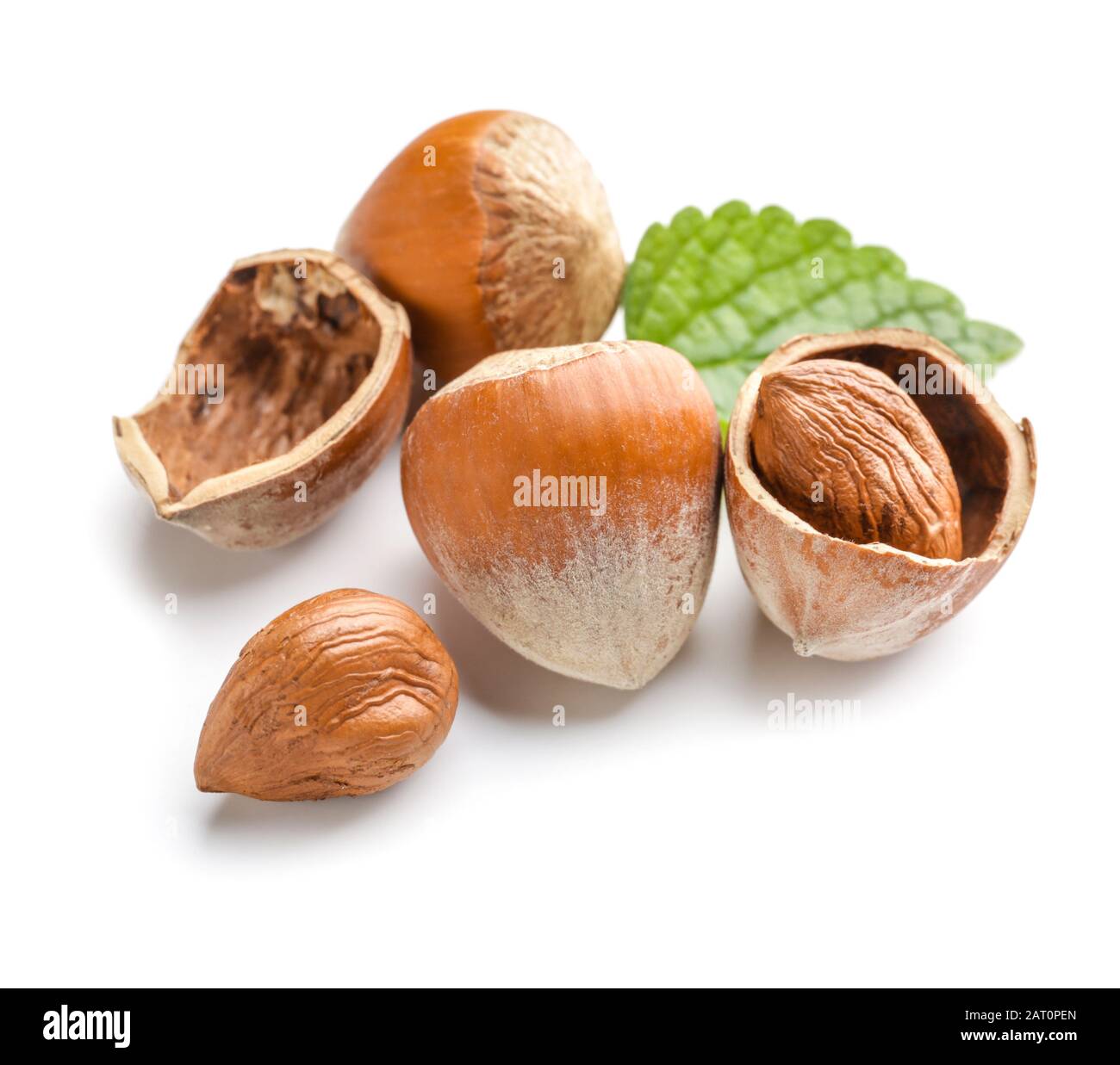Tasty hazelnuts on white background Stock Photo - Alamy