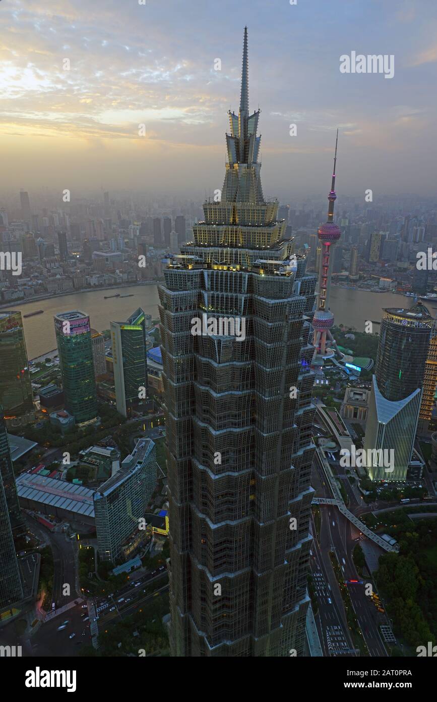 SHANGHAI, CHINA -1 NOV 2019- View of the Grand Hyatt Shanghai hotel in ...