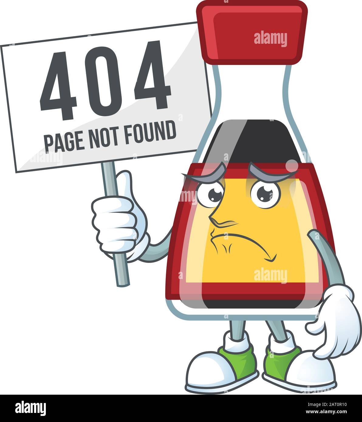 sad face mascot style of say asian sauce raised up a board Stock Vector ...