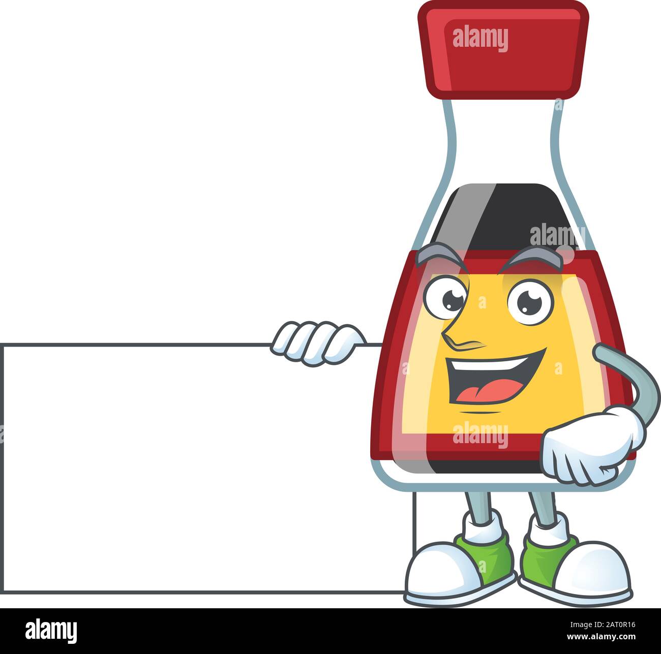 Cheerful say asian sauce cartoon character having a board Stock Vector ...