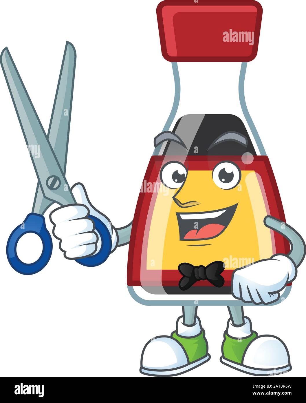 Cool friendly barber say asian sauce cartoon character style Stock ...