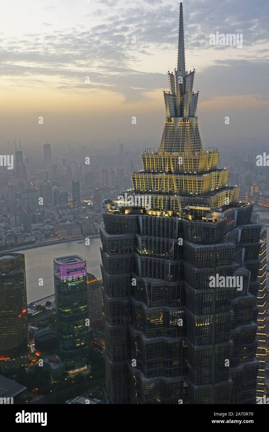 SHANGHAI, CHINA -1 NOV 2019- View of the Grand Hyatt Shanghai hotel in ...