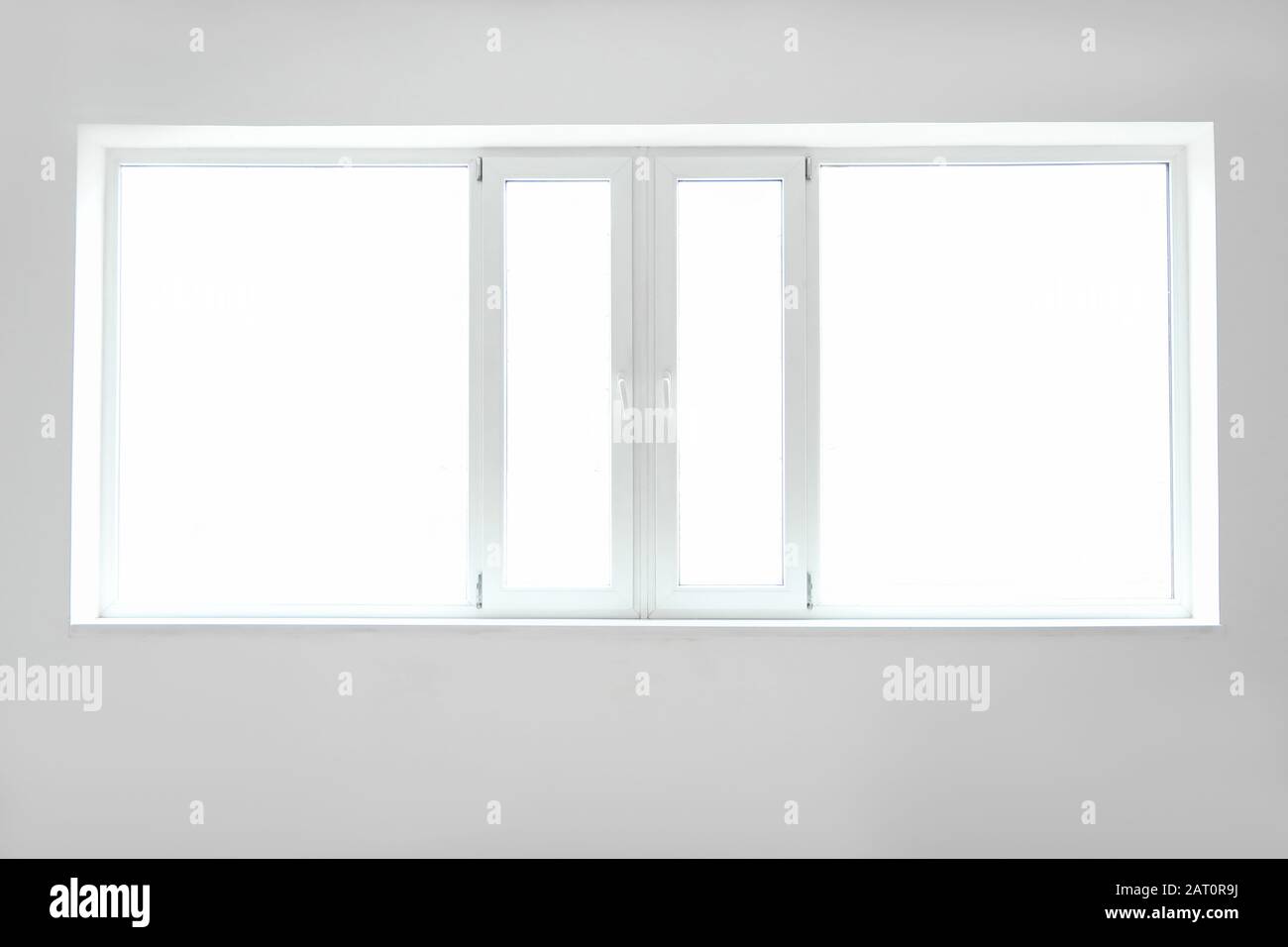 Big modern metal-plastic window in room Stock Photo - Alamy