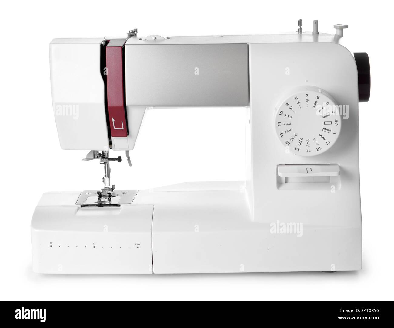 Sewing machine on white background Stock Photo - Alamy