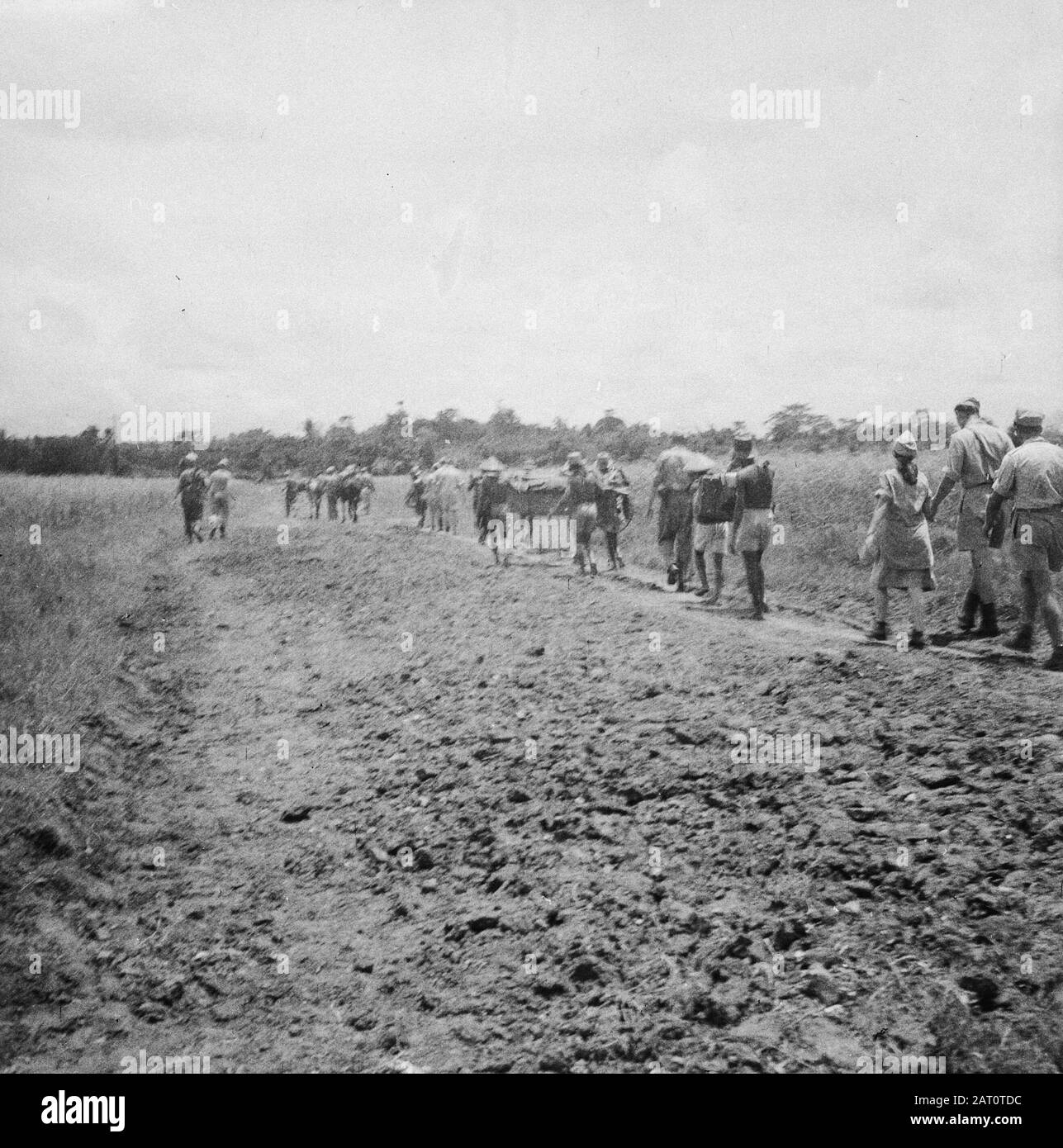 [a caravan with carriers, animals of burden and Red Cross employees on ...