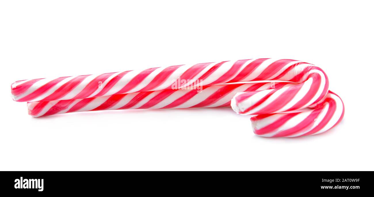 Candy canes on color Cut Out Stock Images & Pictures - Alamy