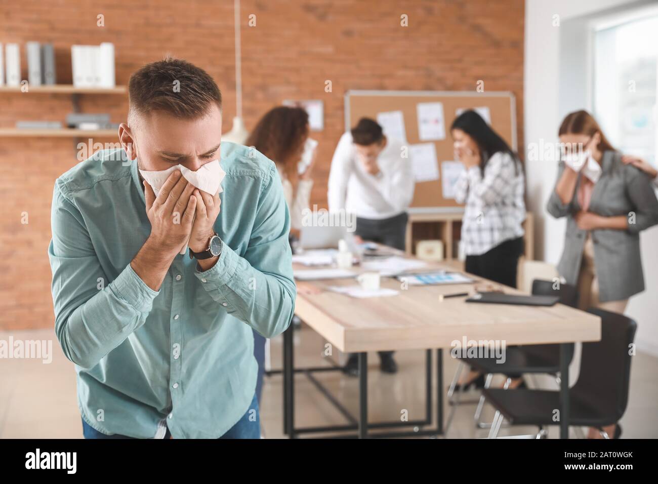Evacuation of people from burning office building Stock Photo - Alamy