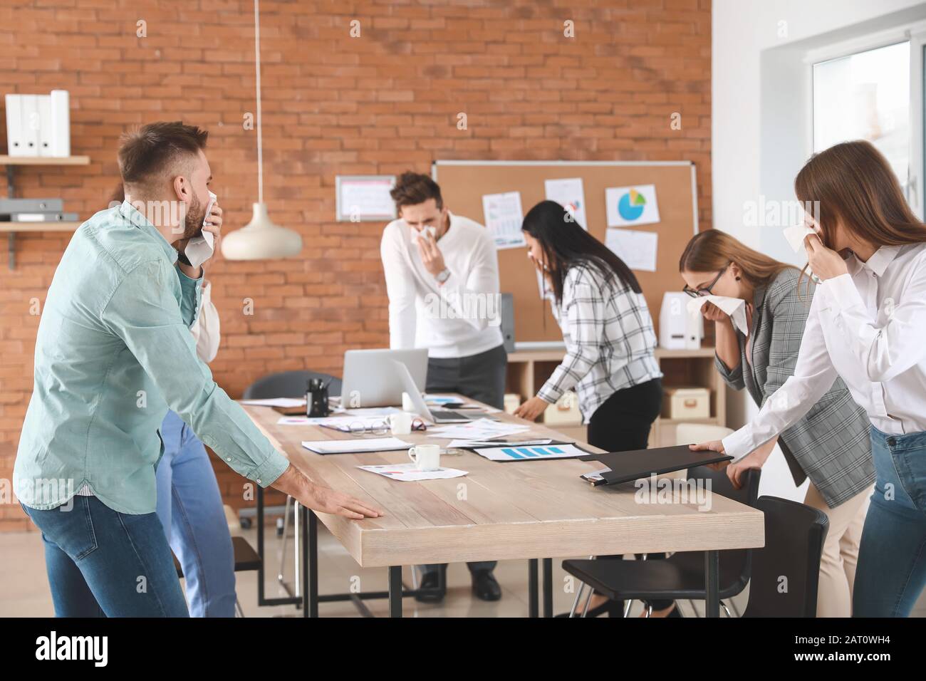 Evacuation of people from burning office building Stock Photo - Alamy