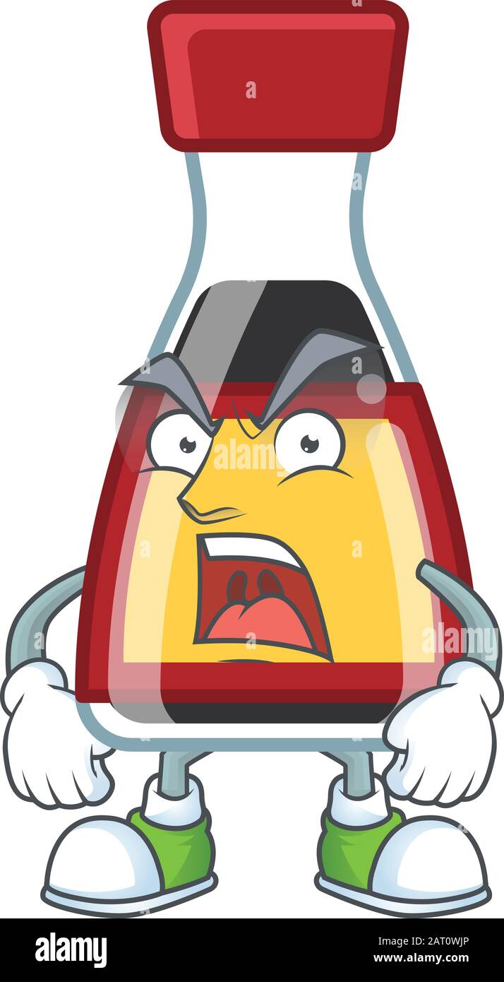 Say asian sauce cartoon character design having angry face Stock Vector ...