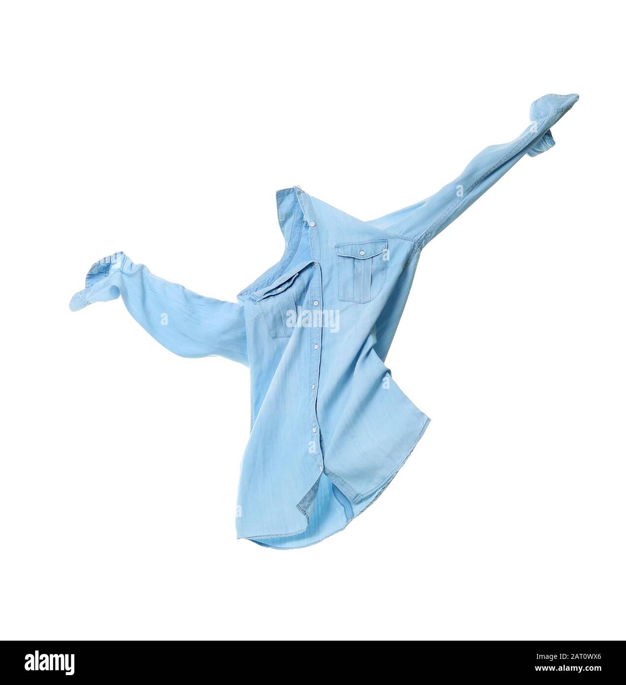Flying shirt on white background Stock Photo - Alamy