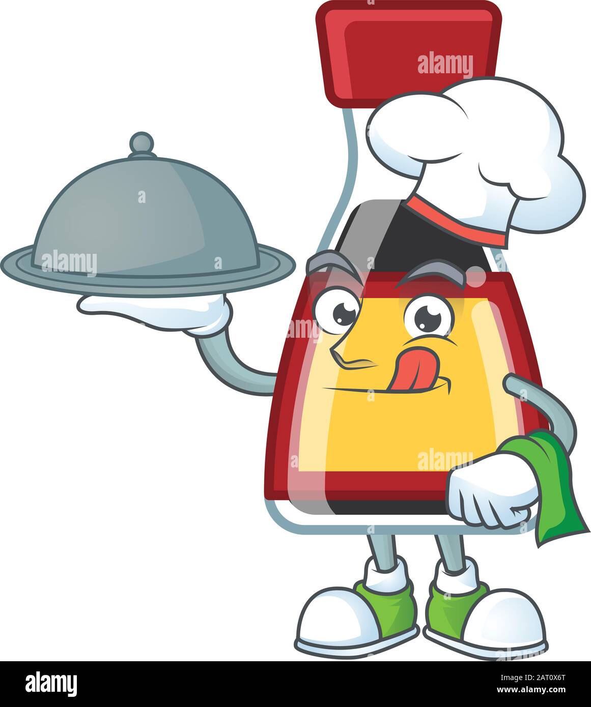cartoon design of say asian sauce as a Chef having food on tray Stock ...