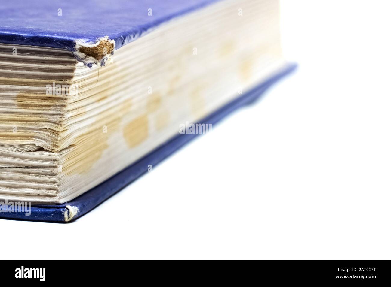 Book Corner with old yellow pages isolated on white background Stock ...