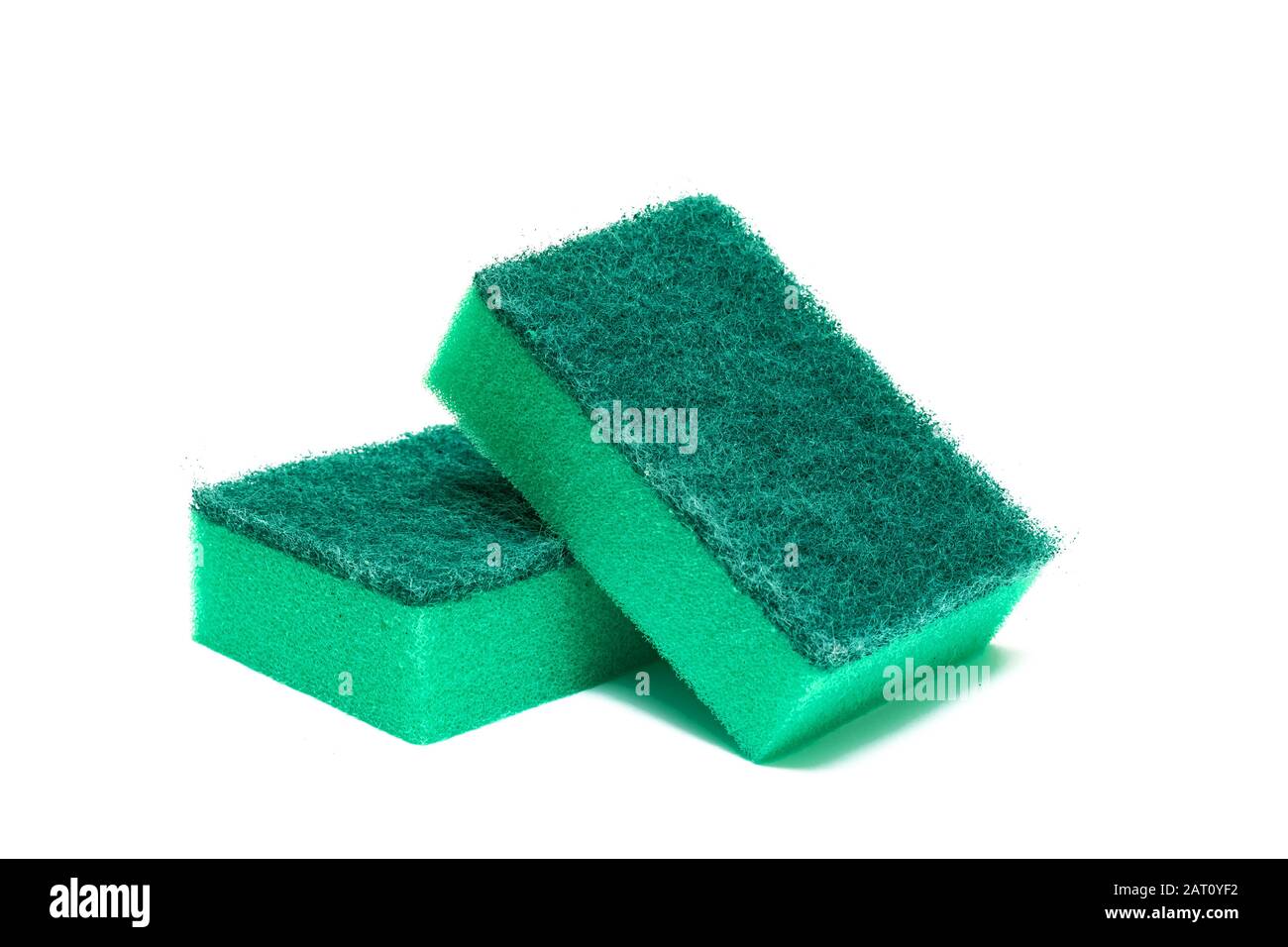 Two sponges for washing dishes isolated on white background Stock Photo ...
