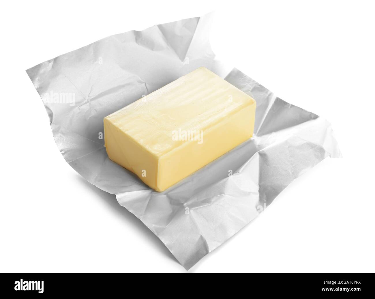 Fresh butter on white background Stock Photo - Alamy