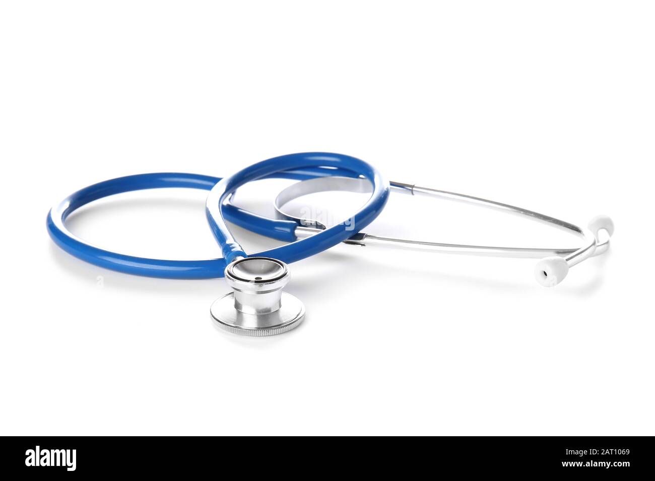 Modern stethoscope on white background Stock Photo - Alamy