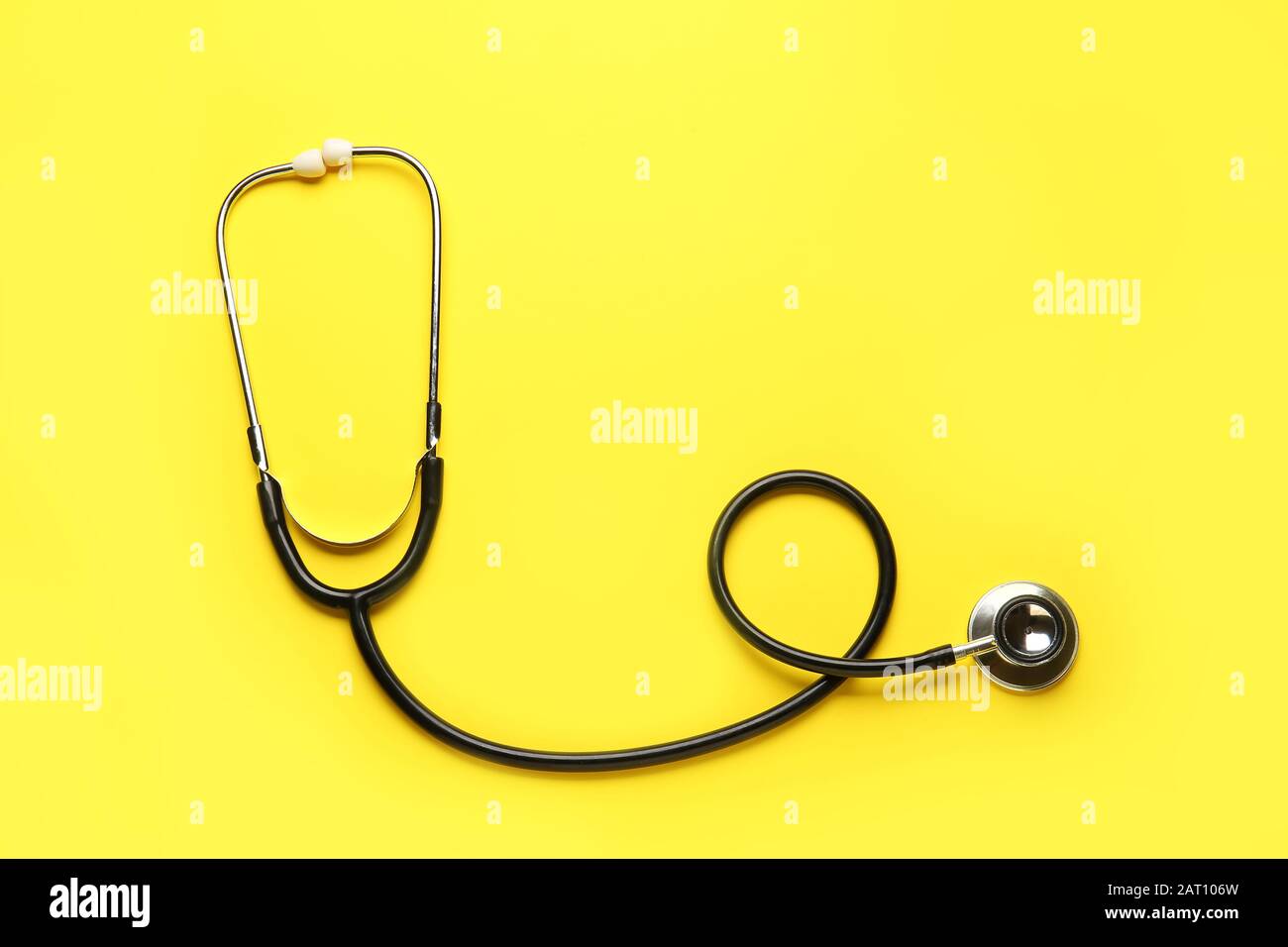 Modern stethoscope on color background Stock Photo - Alamy