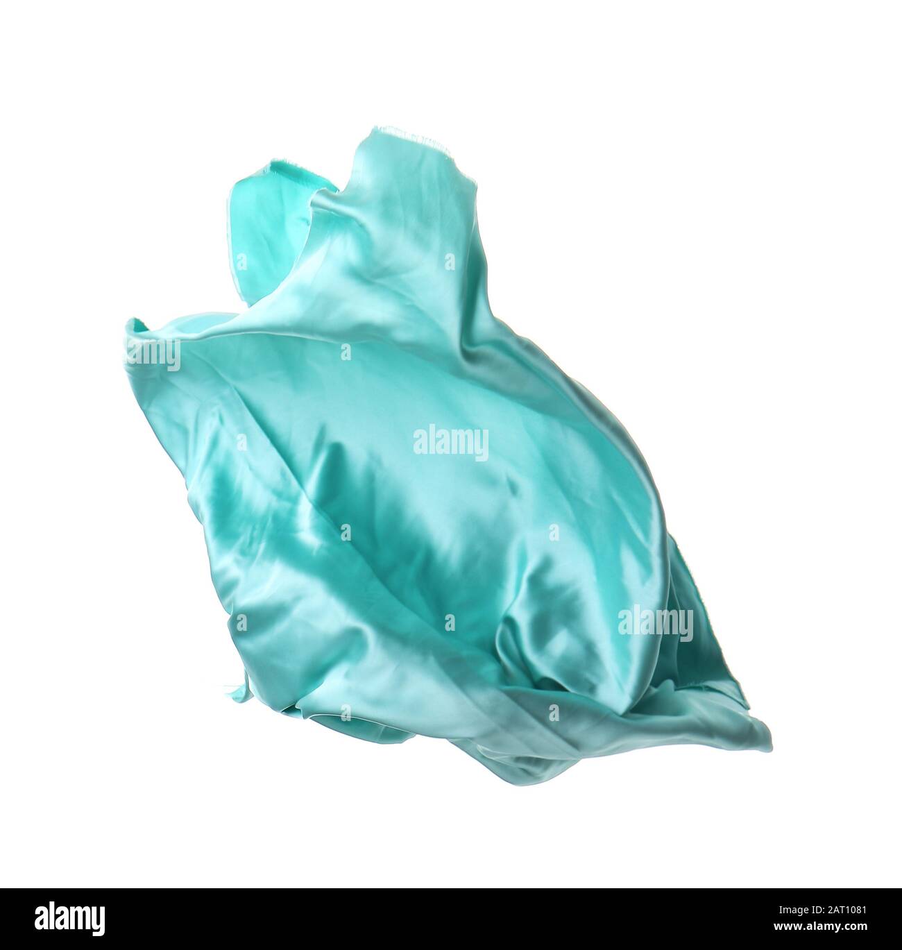 Flying fabric on white background Stock Photo - Alamy