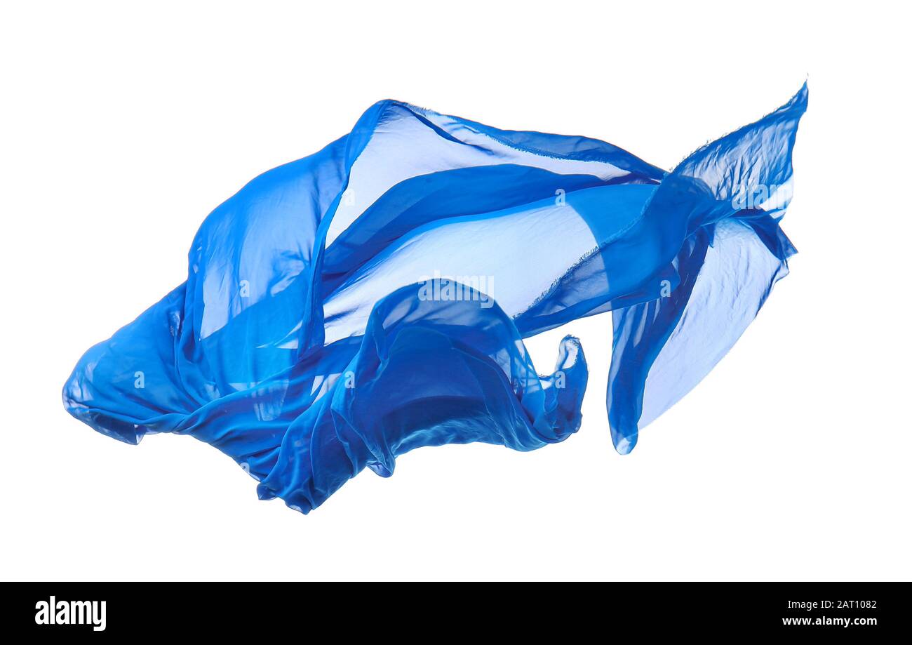 Flying fabric on white background Stock Photo - Alamy