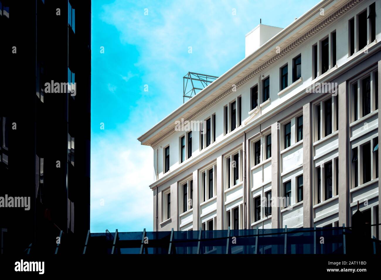 Commercial building close up; Wellington Office Building Stock Photo ...