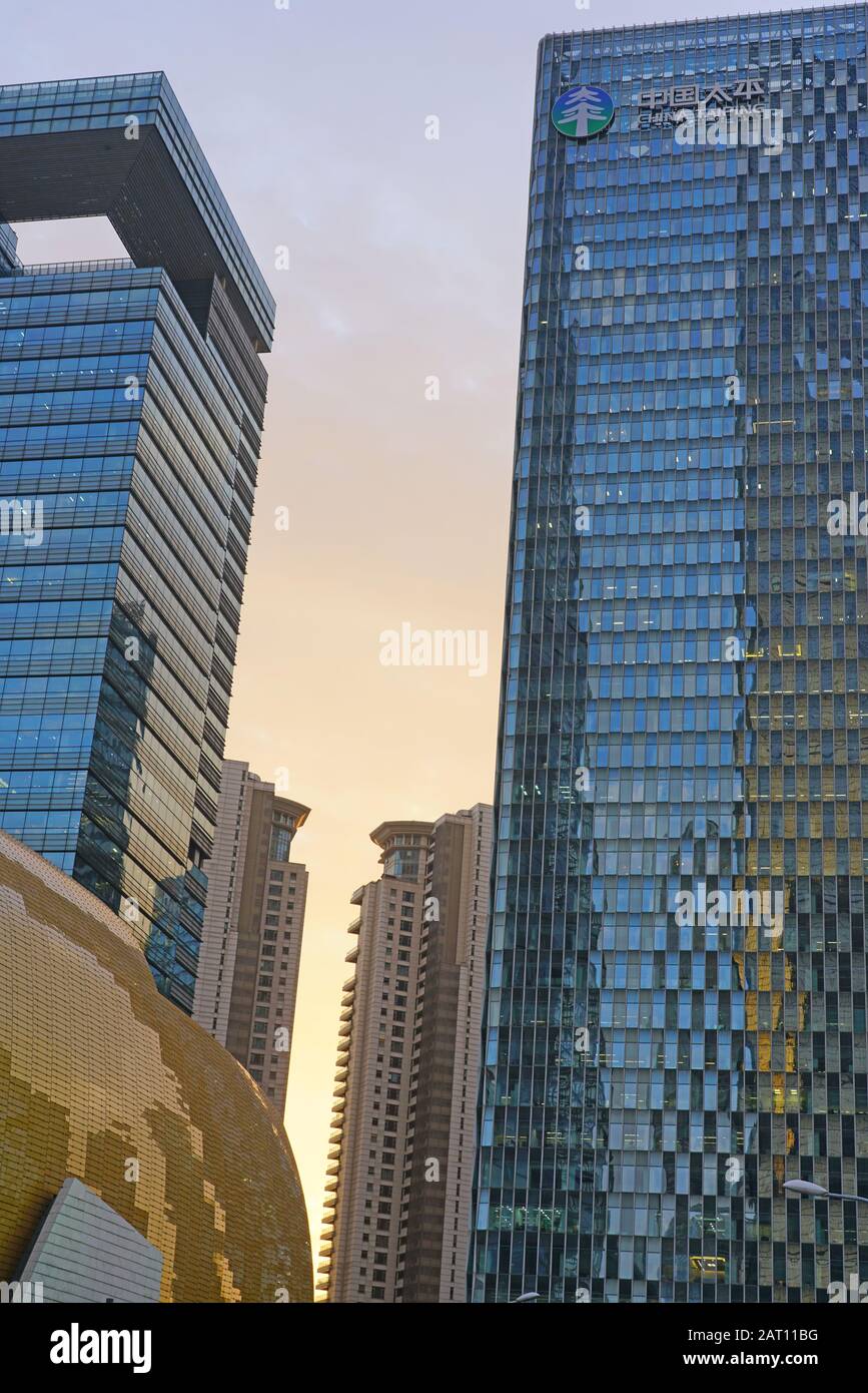 SHANGHAI, CHINA -1 NOV 2019- View of modern high-rise buildings in ...
