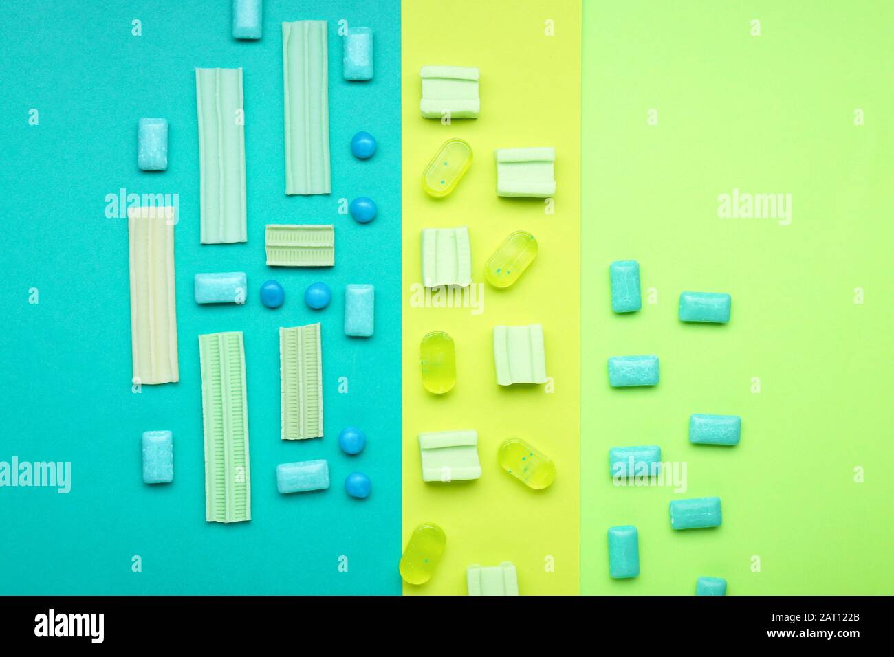 Different color chewing gums hi-res stock photography and images - Alamy