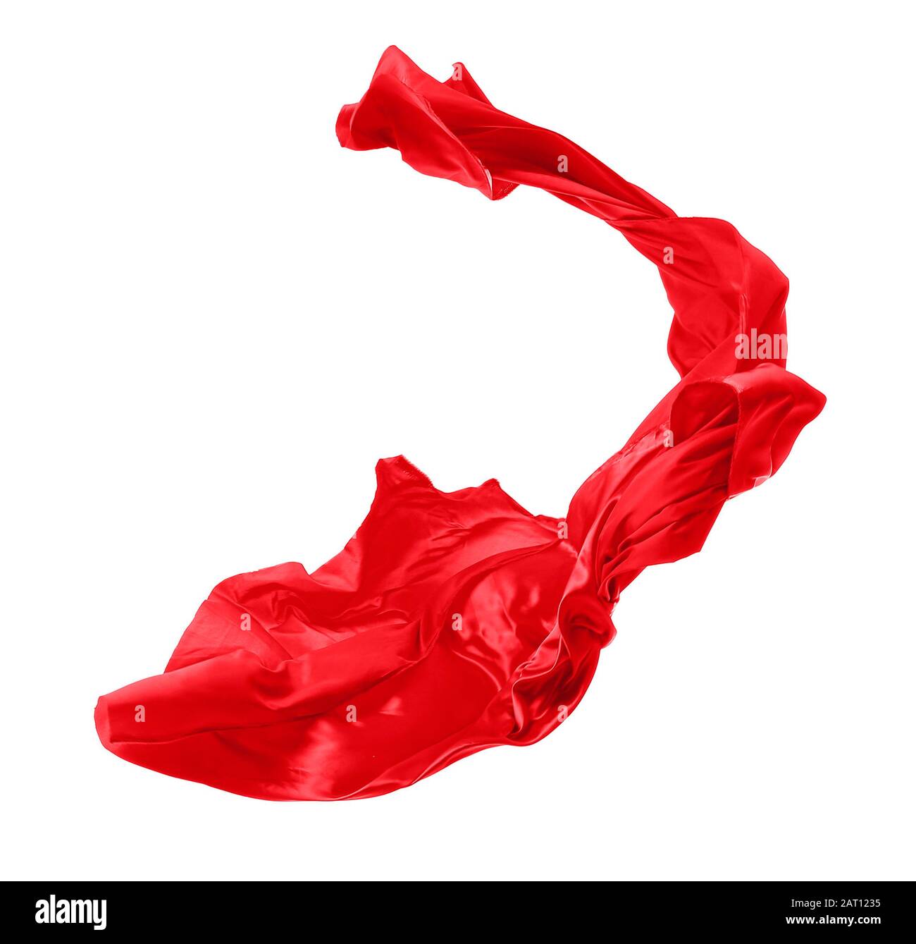 Flying fabric on white background Stock Photo - Alamy