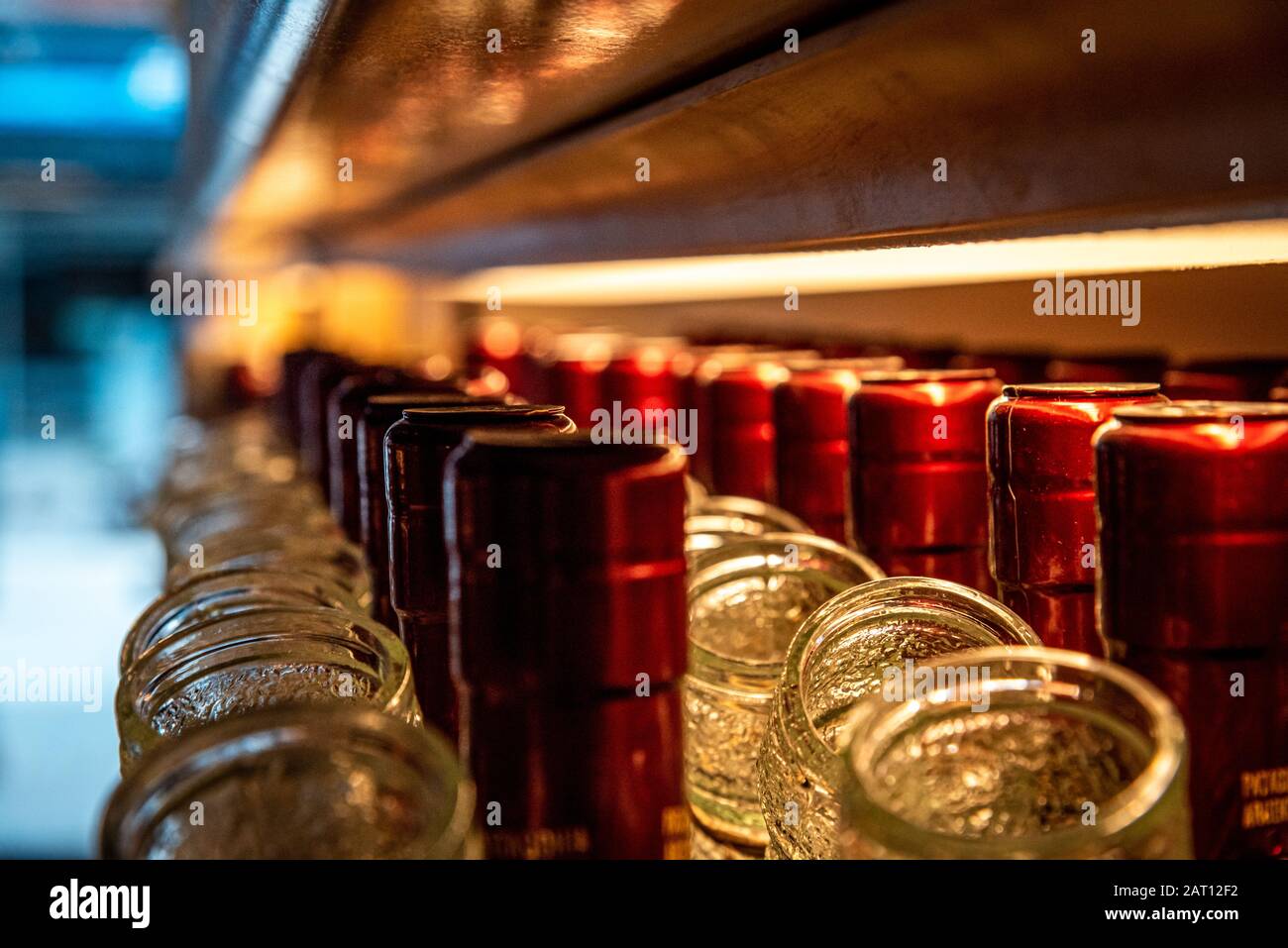 Wine bottle and glass perspective hi-res stock photography and images ...