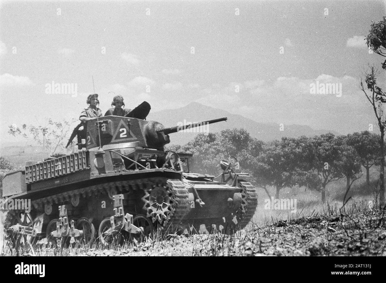 General Doorman in Surabaya, 1st series A Stuart M2 tank Annotation: On ...
