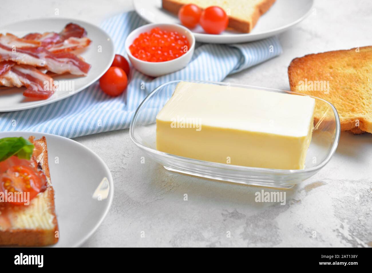 Table spread meat dairy hi-res stock photography and images - Alamy
