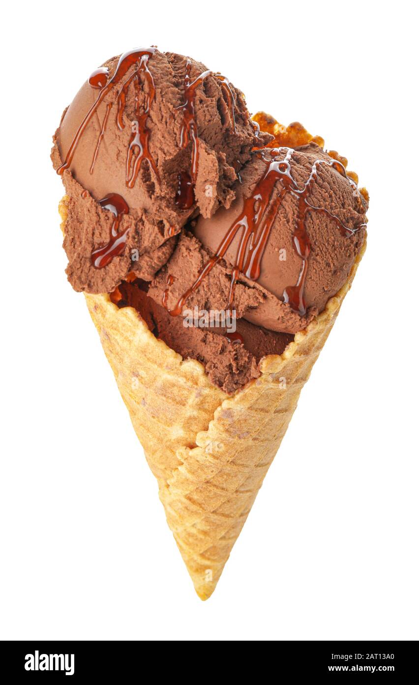 Sweet tasty chocolate ice-cream on white background Stock Photo - Alamy